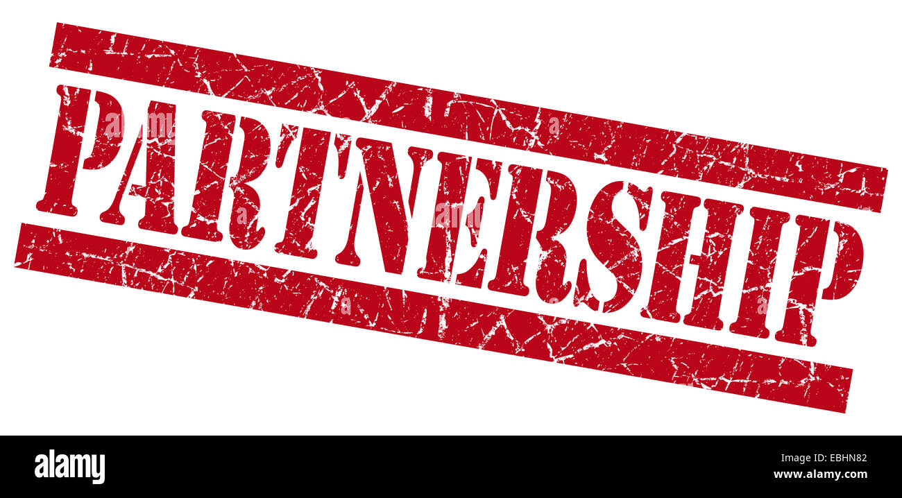Partnership grunge red stamp Stock Photo - Alamy