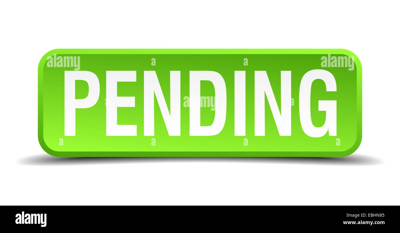 Pending green 3d realistic square isolated button Stock Photo - Alamy