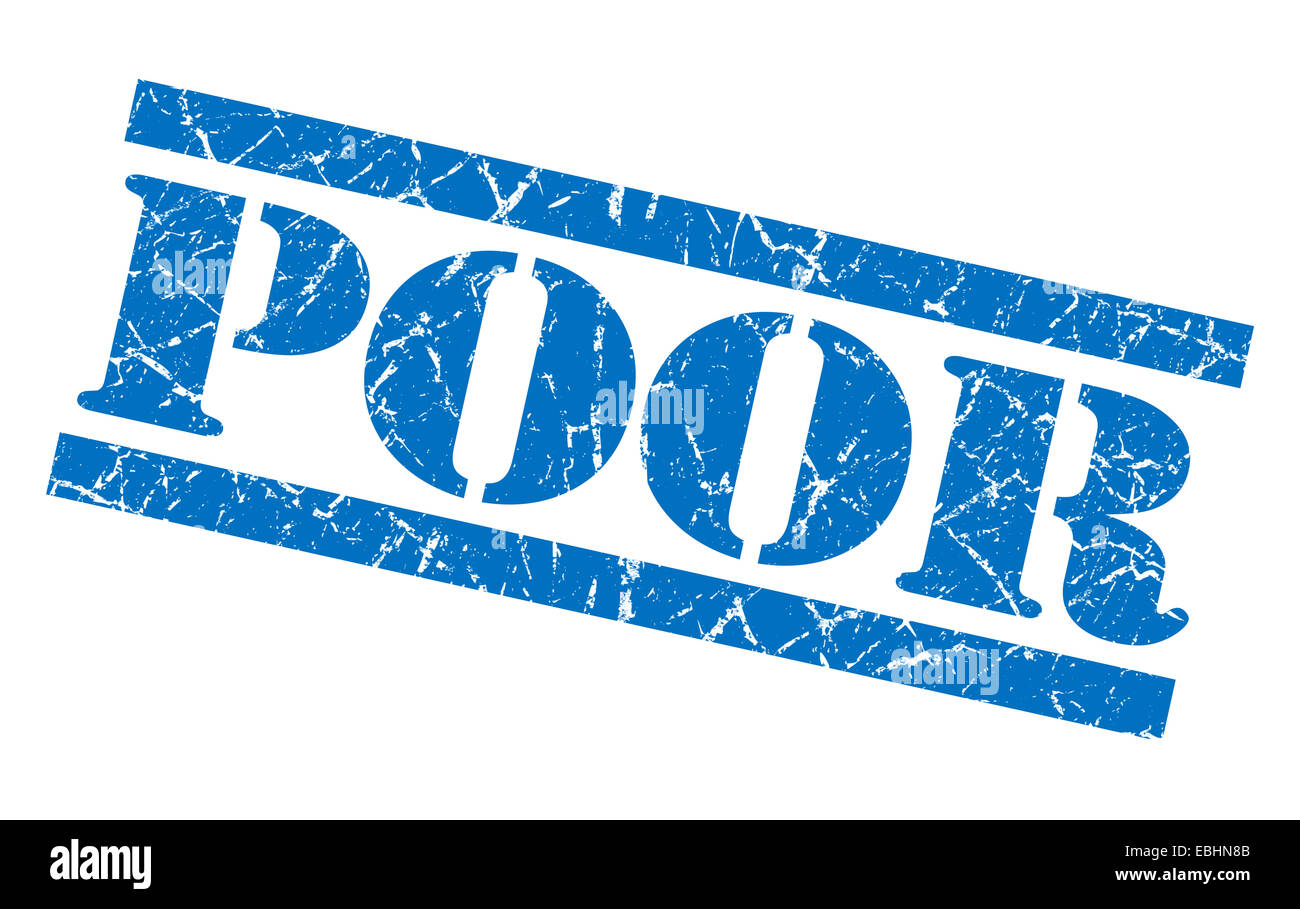 poor blue grunge stamp isolated on white Stock Photo - Alamy
