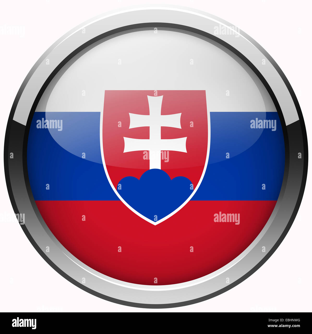 Slovakia flag glossy circle hi-res stock photography and images - Alamy