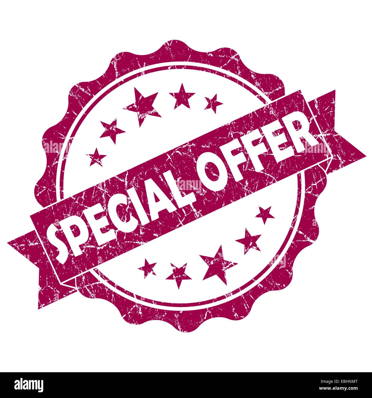 Special offer pink vintage round grunge seal isolated on white ...