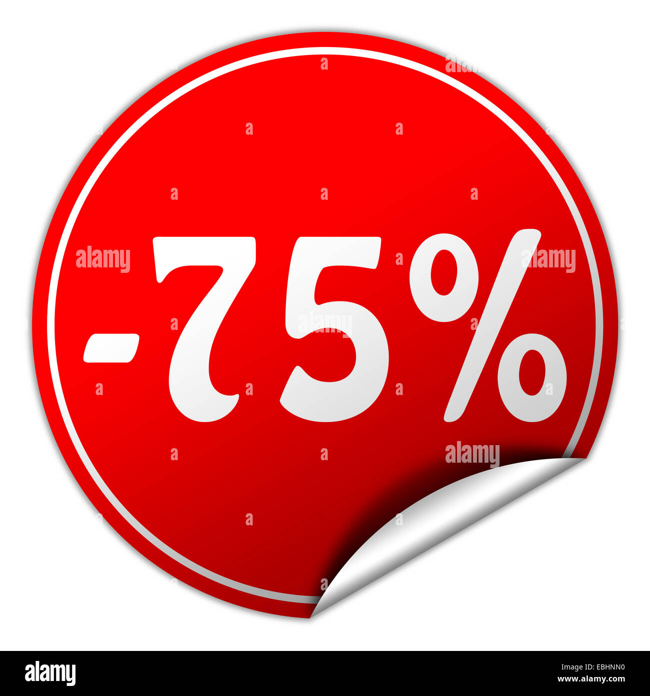 discount round red sticker on white background Stock Photo - Alamy