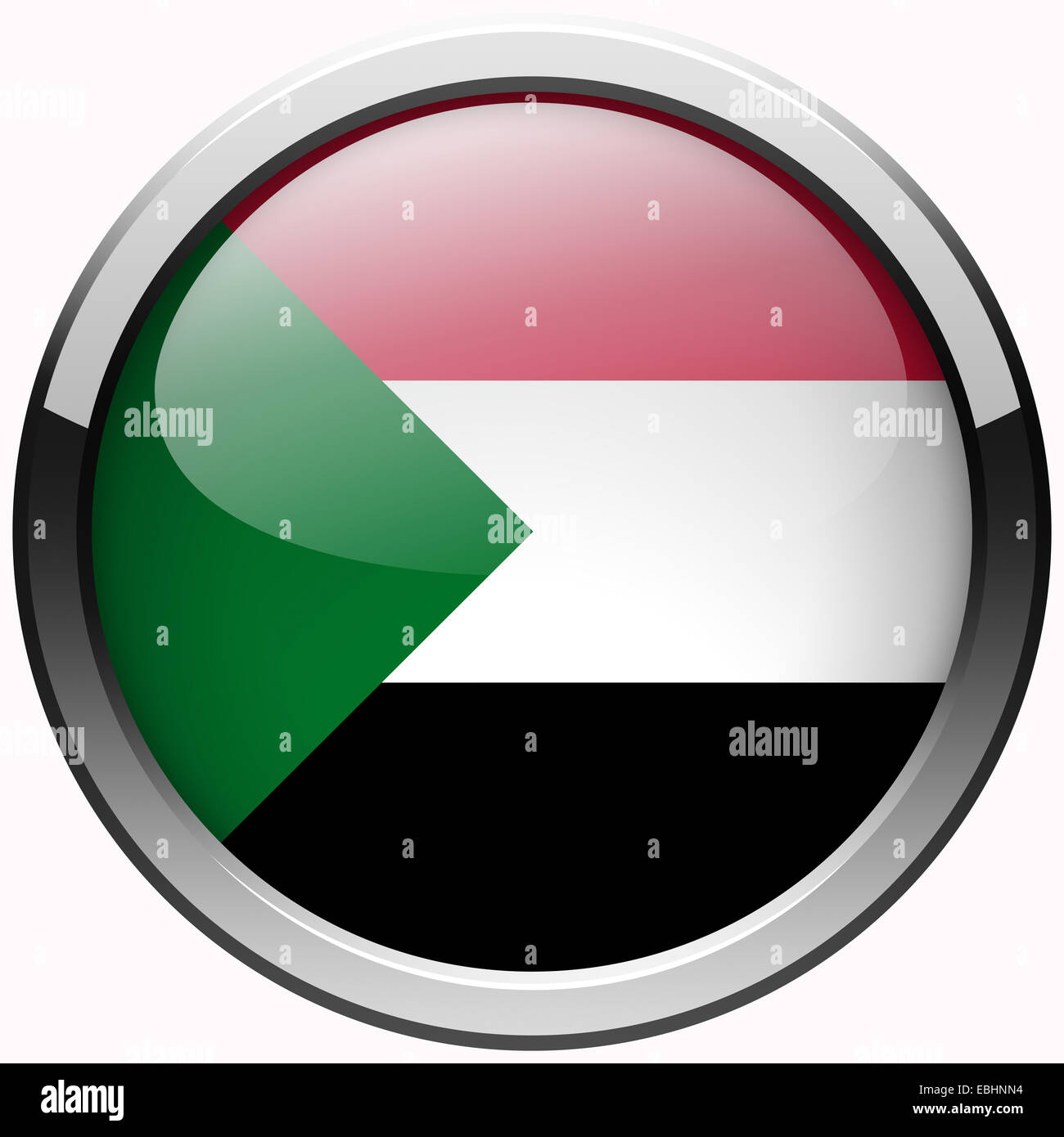 sudan flag gel metal button Stock Photo - Alamy