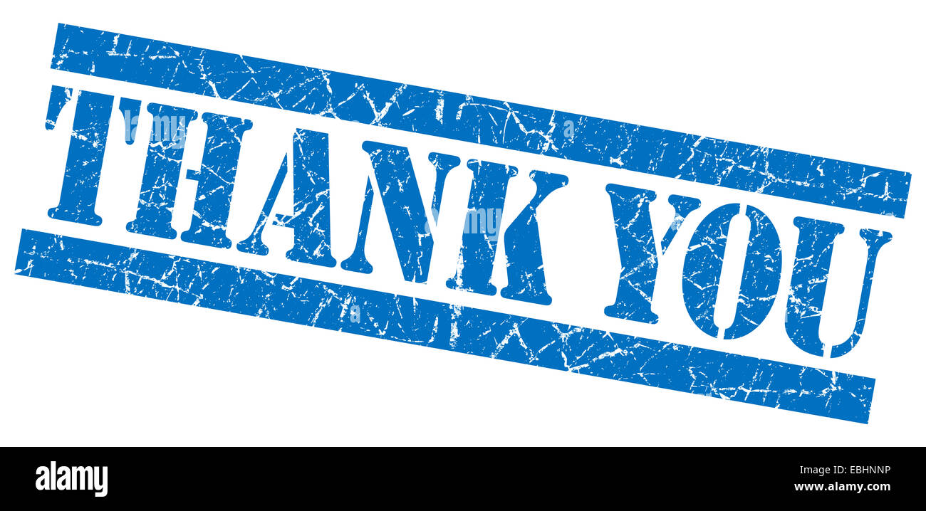Thank you blue grunge stamp Stock Photo - Alamy