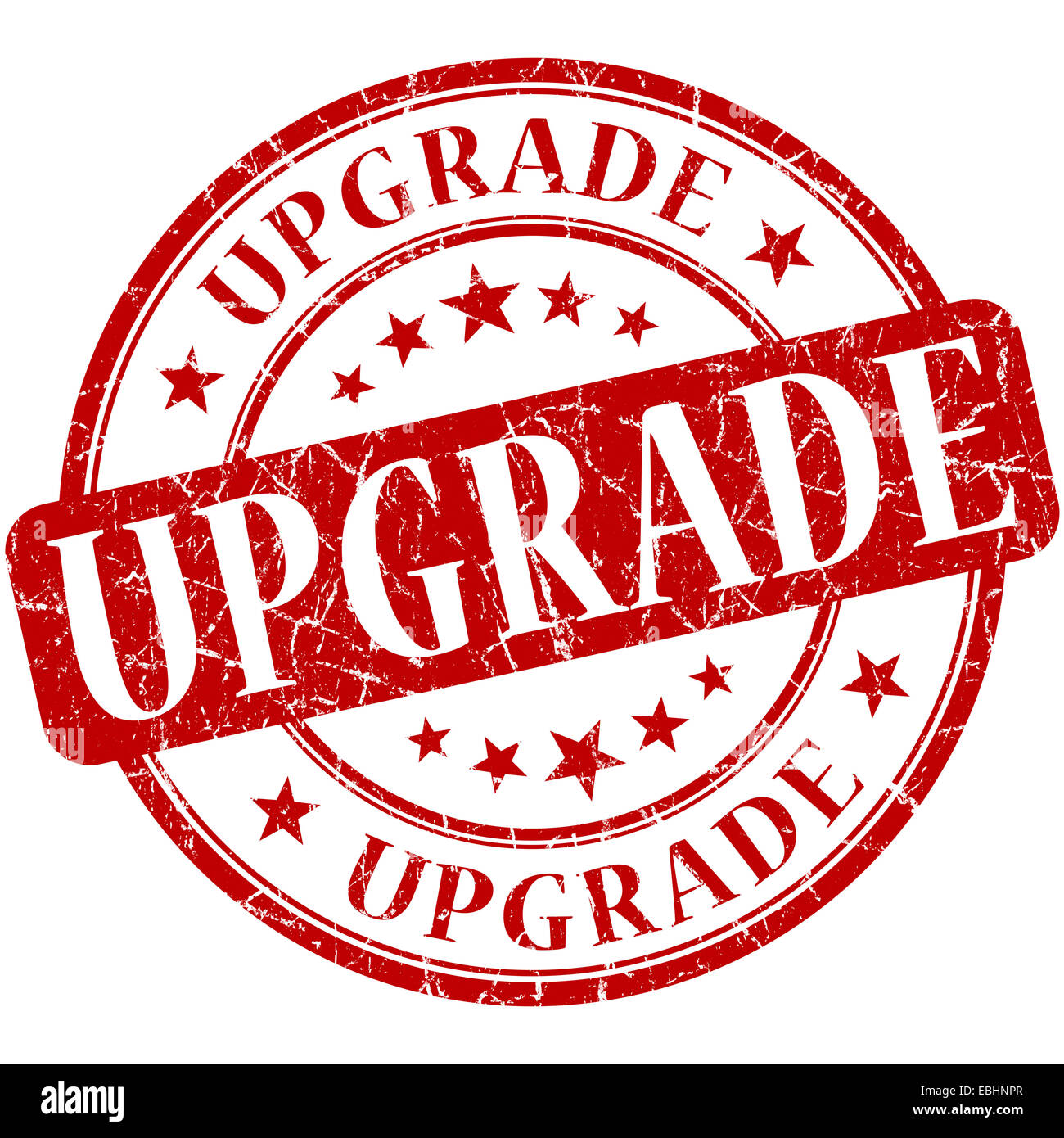 upgrade grunge round red stamp Stock Photo - Alamy