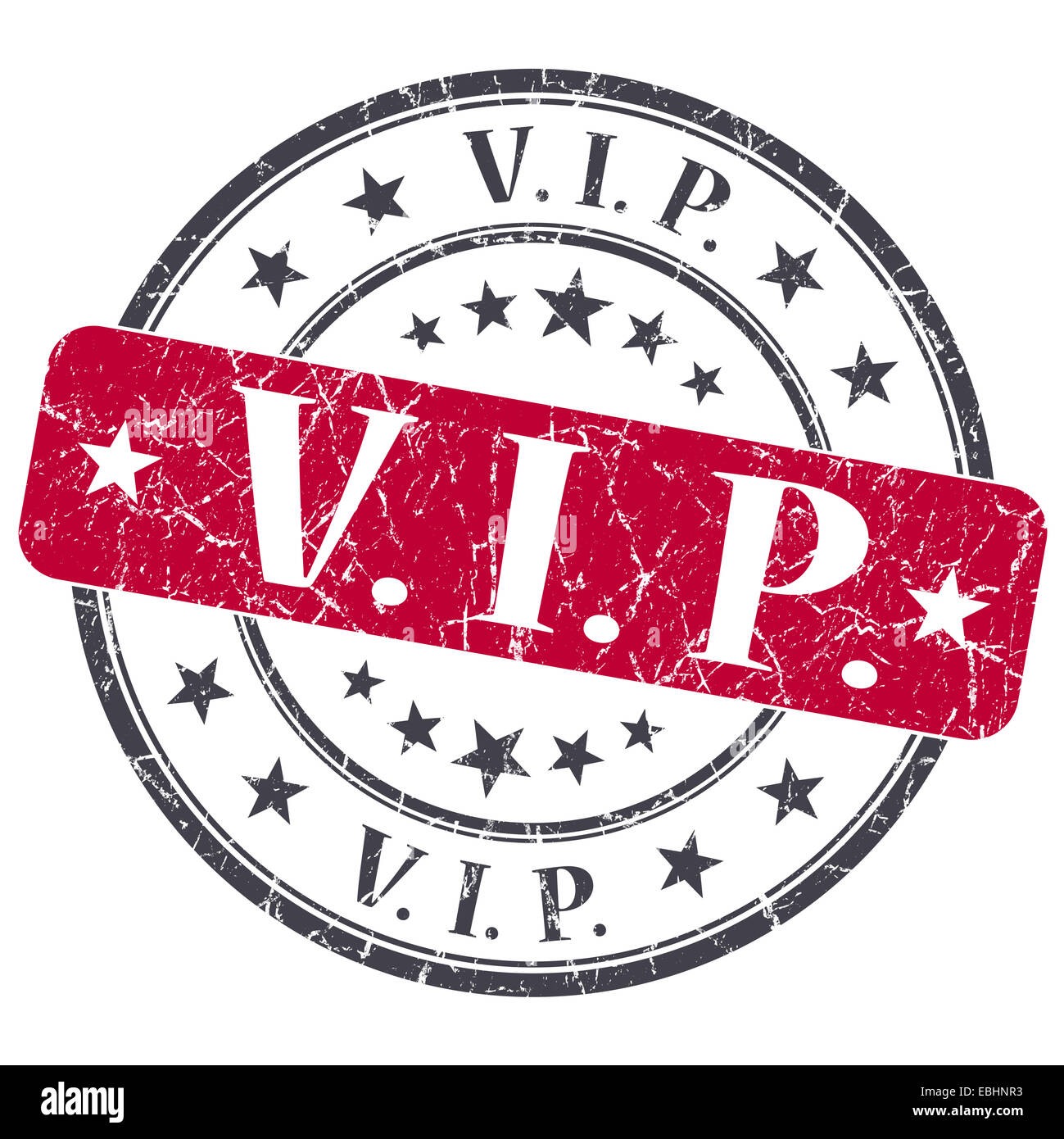 VIP red grunge round stamp on white background Stock Photo - Alamy