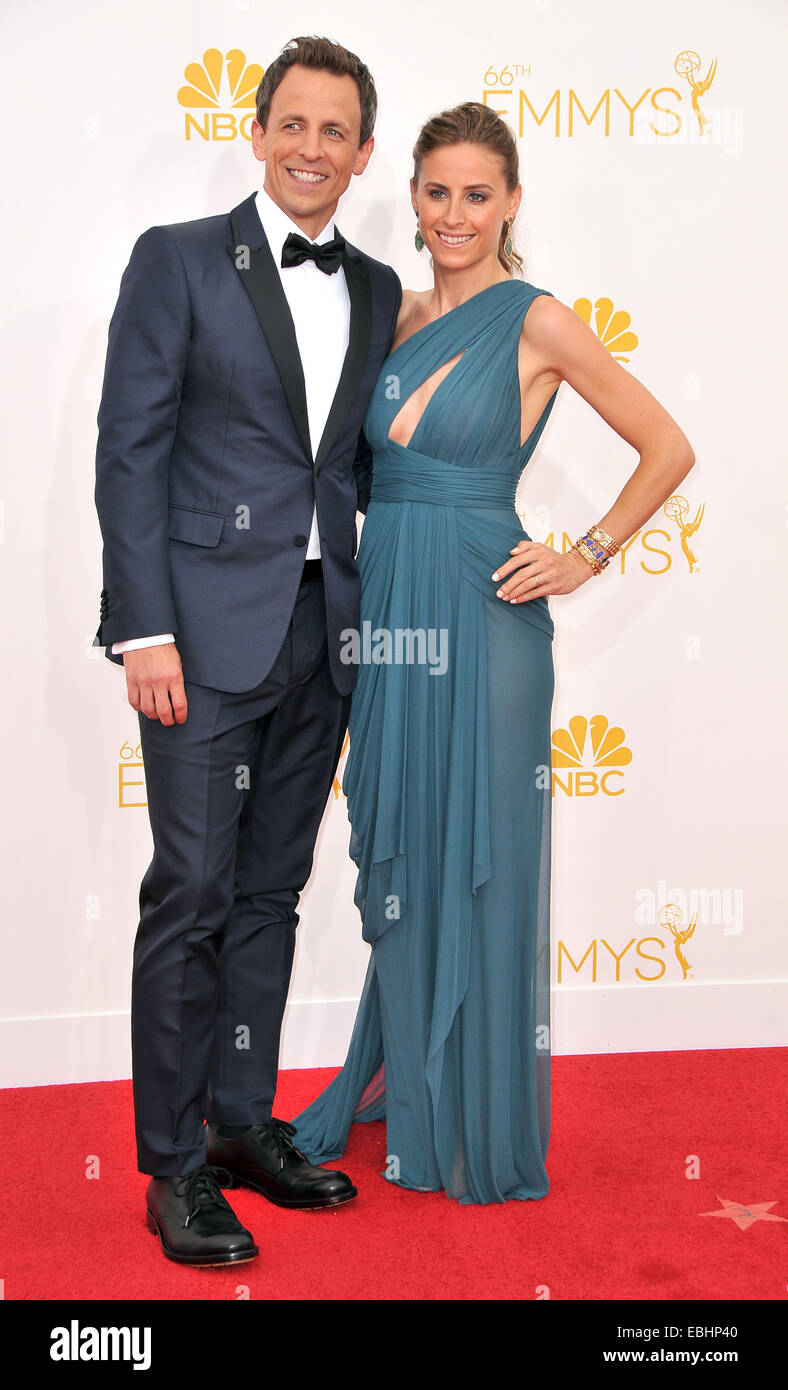 Los Angeles, CA. USA. Seth Meyers at the 66th Annual Primetime Emmy Awards, at Nokia Theatre L.A ...