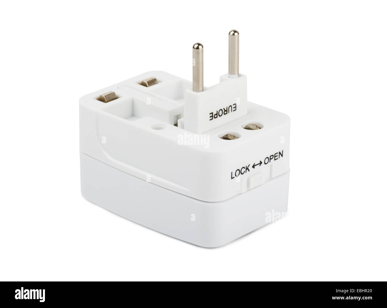 Universal adaptor on a white background Stock Photo - Alamy
