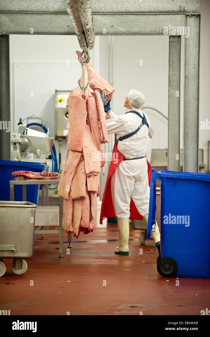 a butcher in a factory Stock Photo - Alamy
