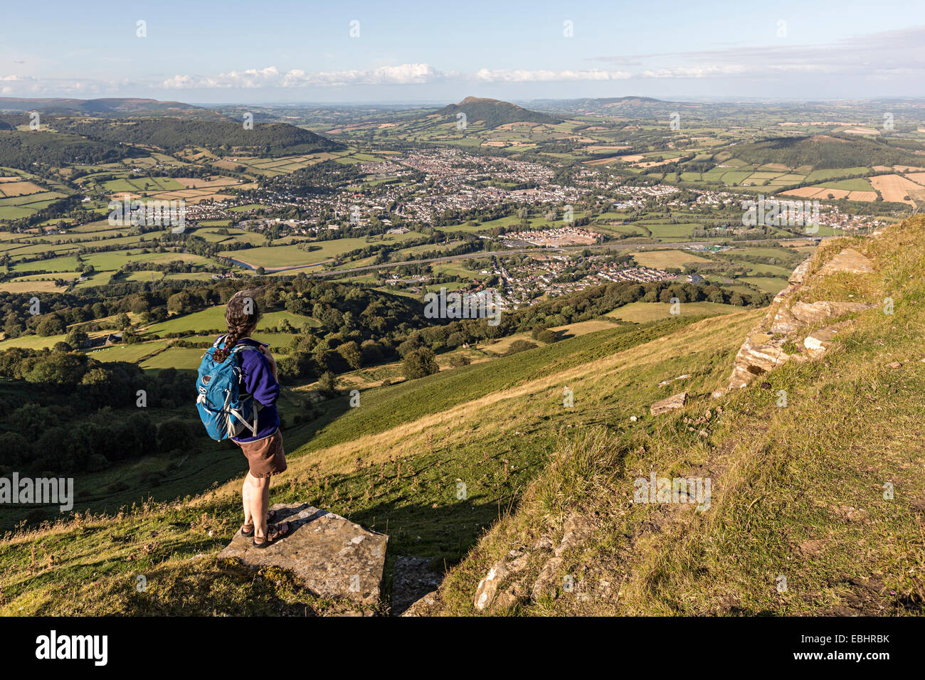 The view from the Blorenge of Abergavenny and the Usk Valley with the ...