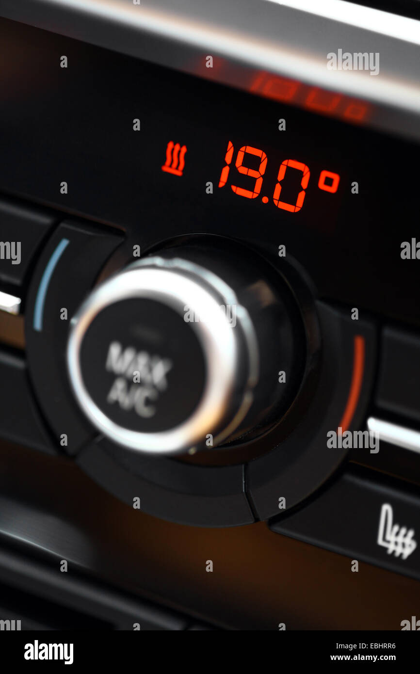 Color detail with the air conditioning button inside a car Stock Photo ...