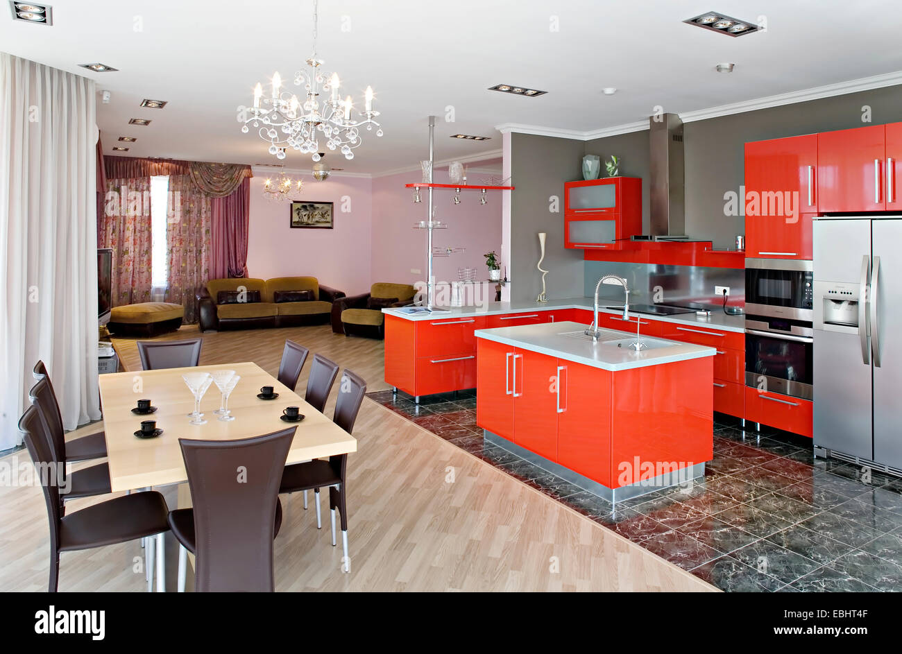 kitchen interior indoors domestic home house residential studio guest ...