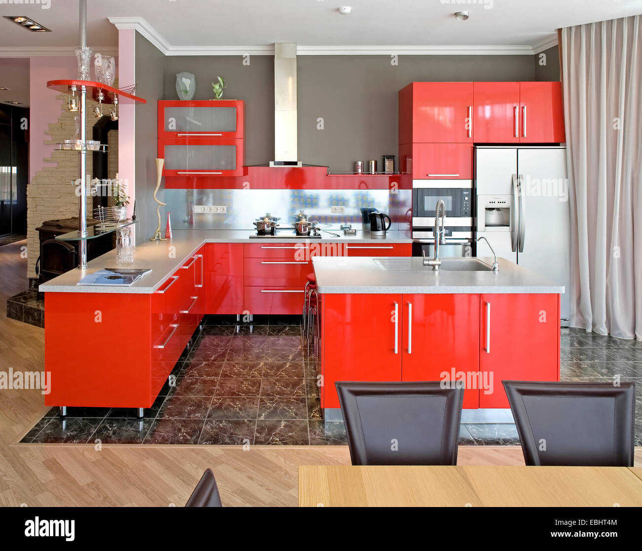 kitchen interior indoors domestic home house residential studio guest ...