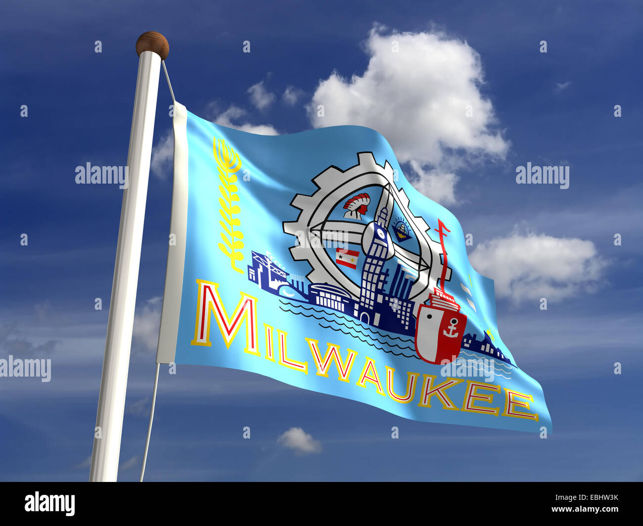 Milwaukee City flag (isolated with clipping path Stock Photo - Alamy
