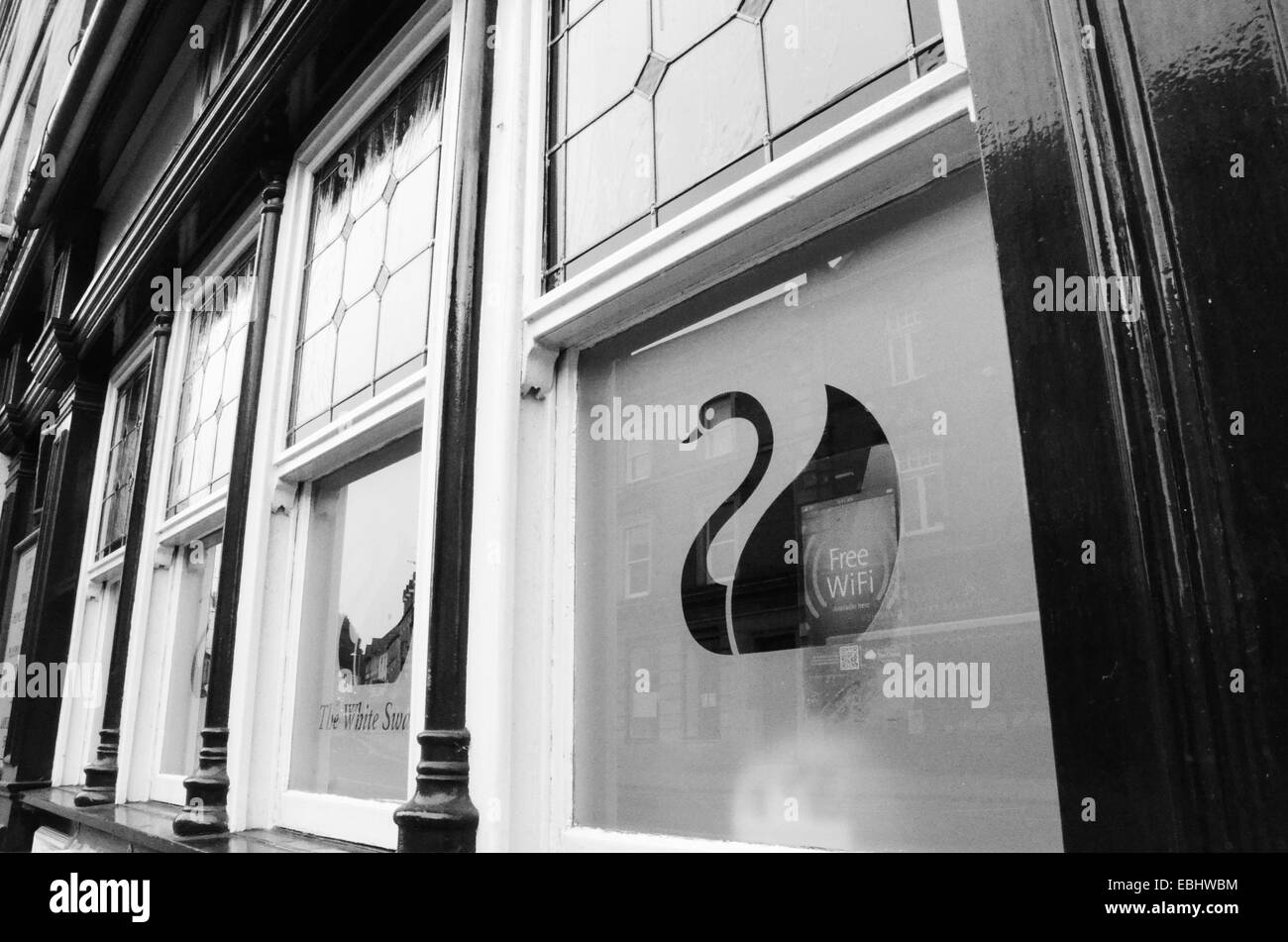 Old pub window Stock Photo - Alamy