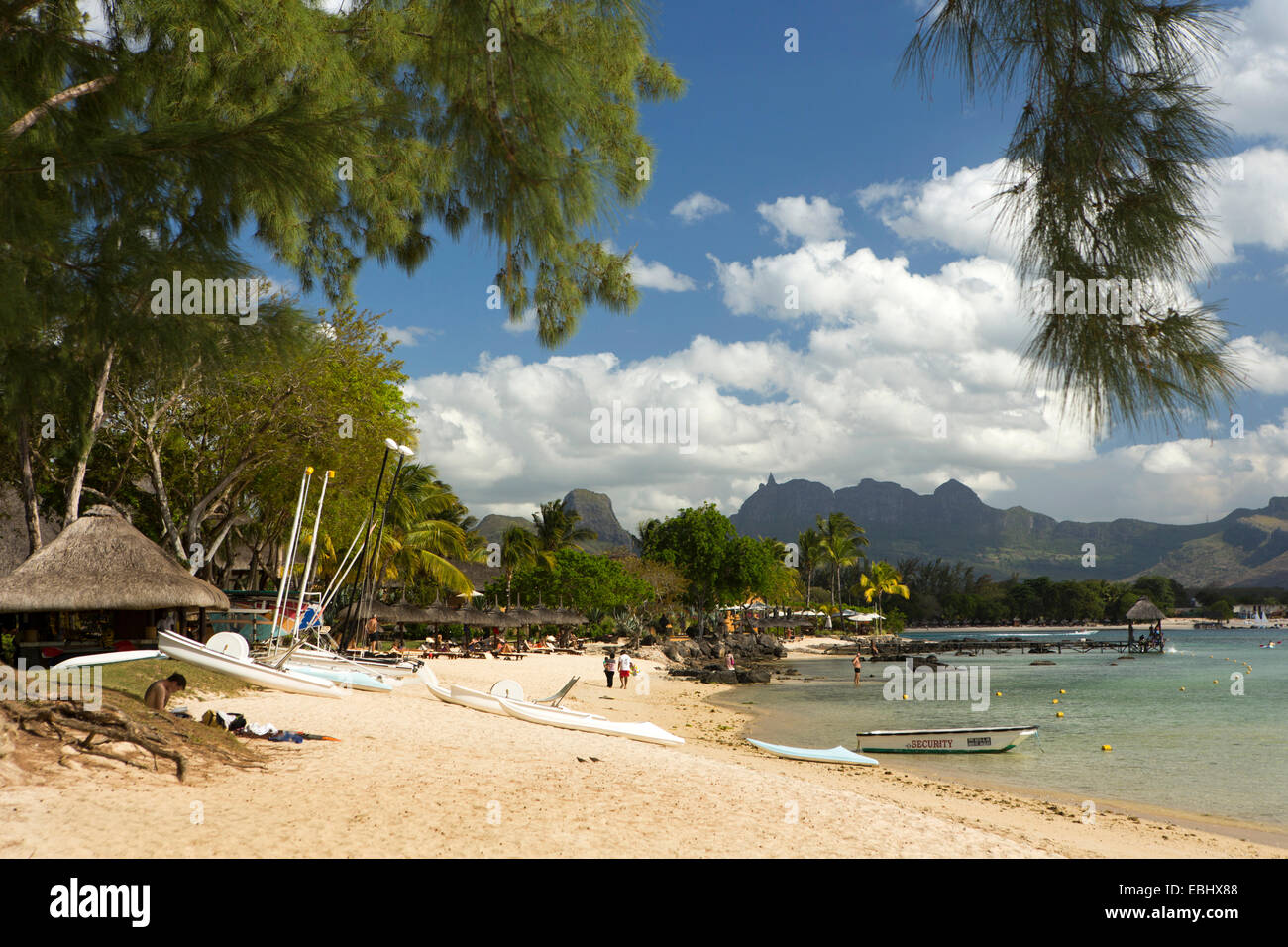 Mauritius, Pointe aux Piments, Turtle Bay, public beach Stock Photo - Alamy