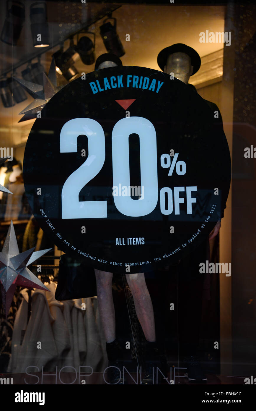 Black Friday sale signs in shop windows in Oxford Street, London Stock ...