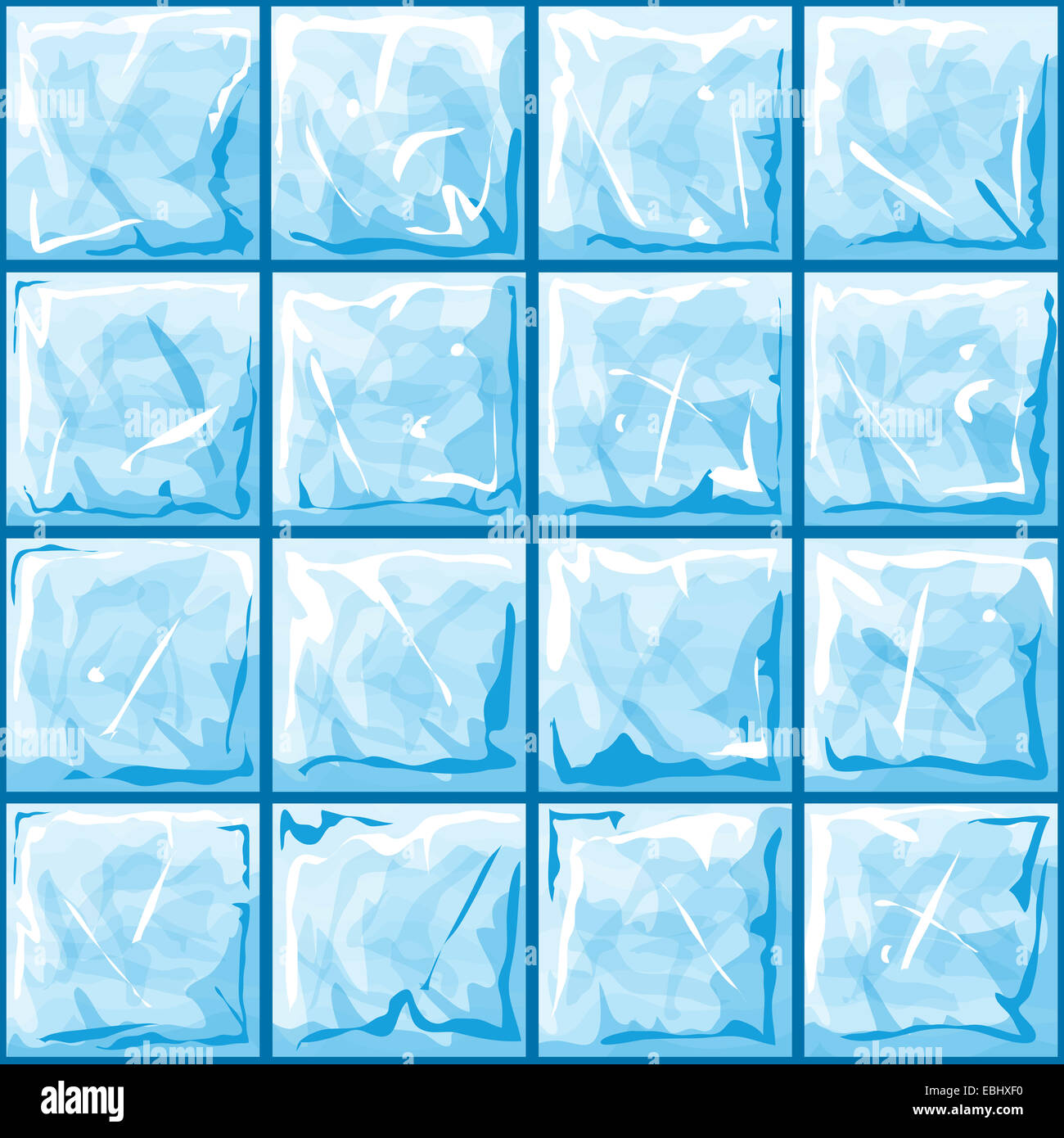 Vector illustration of blue ice brick seamless pattern Stock Photo - Alamy
