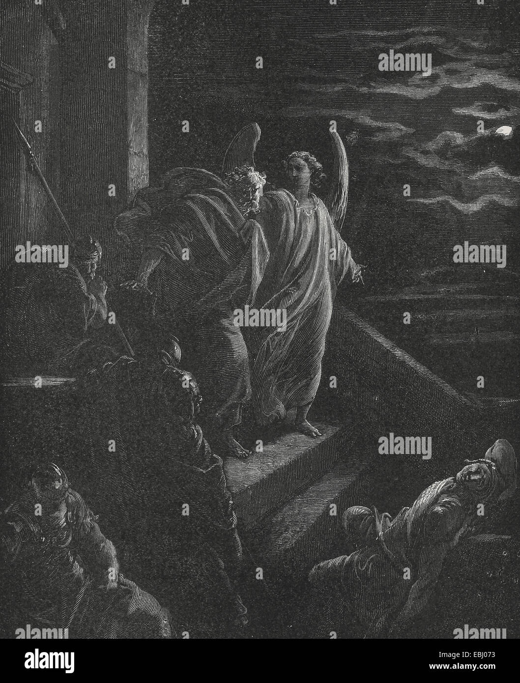 The Liberation of St. Peter, St. Peter freed from jail by an Angel ...