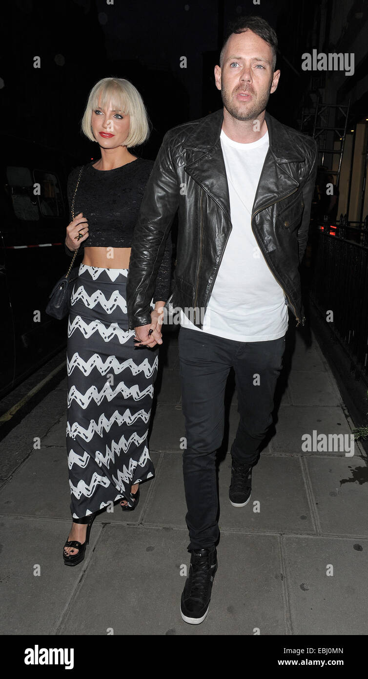 Sarah Harding and boyfriend Mark Foster out and about in Mayfair ...