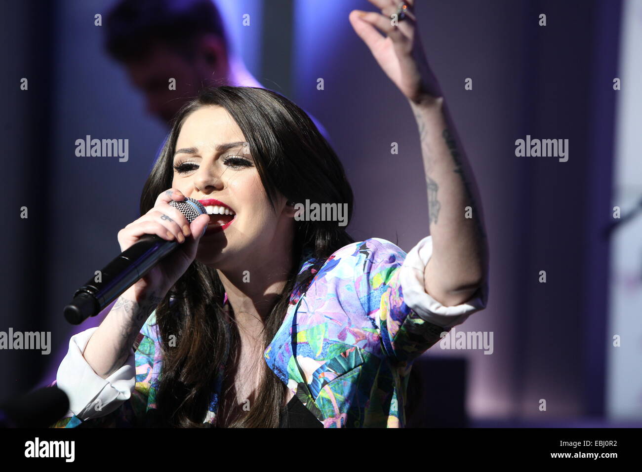 Singer-songwriter Cher Lloyd performs at MLB Fan Cave 2014 Concert ...