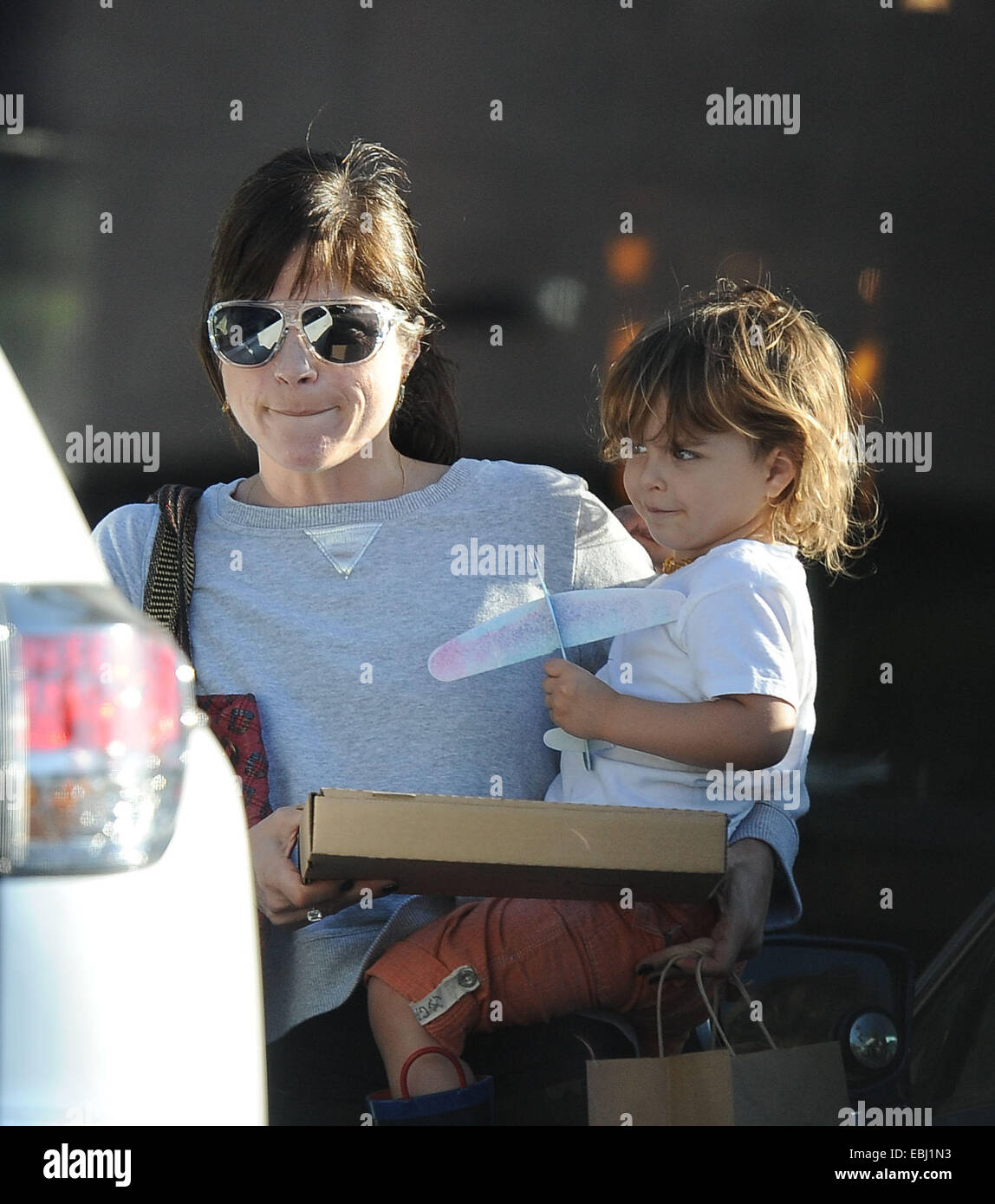 Selma Blair with her hands full as she carries son Arthur Bleick in her ...
