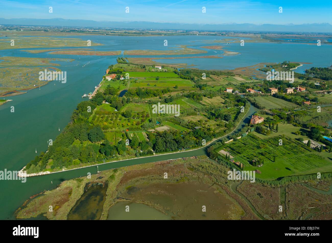 Aerial view of Torcello island, Venice lagoon, Italy, Europe Stock ...