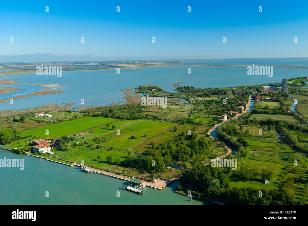 Aerial view of Torcello island, Venice lagoon, Italy, Europe Stock ...