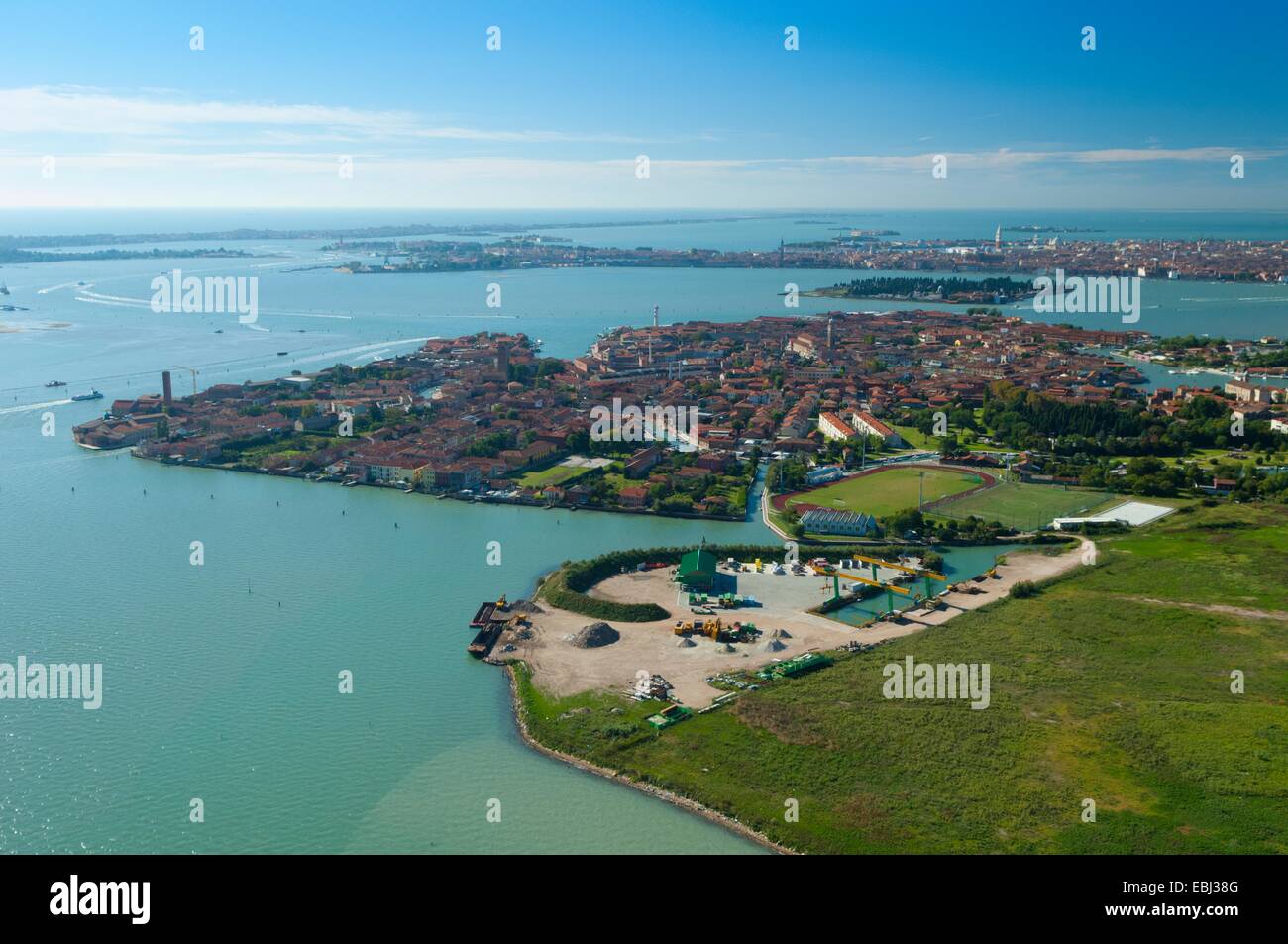 Aerial view of Murano island, Venice lagoon, Italy, Europe Stock Photo ...
