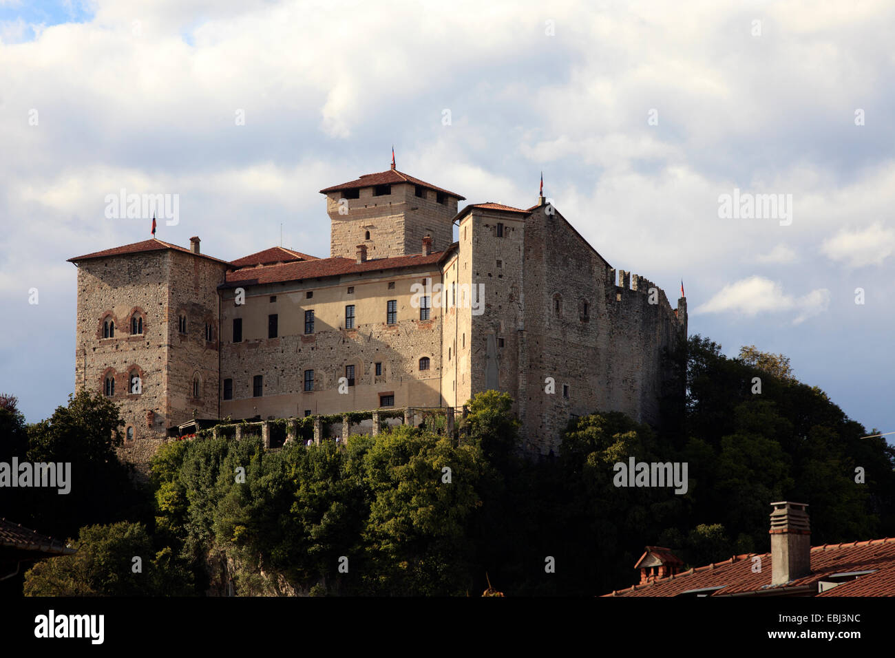 View of Rocca Borromea in Angera, Angera, Maggiore Lake, Varese ...