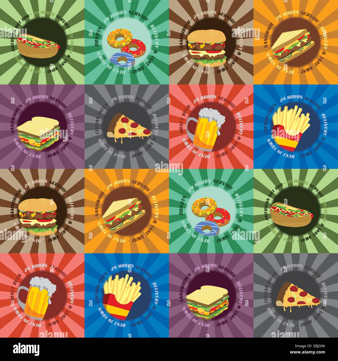 fast food theme Stock Vector Image & Art - Alamy