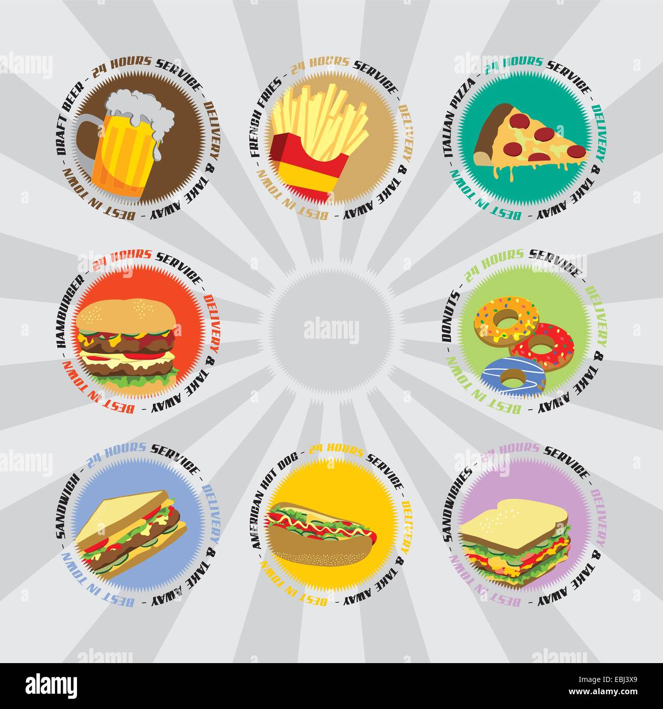 fast food theme Stock Vector Image & Art - Alamy