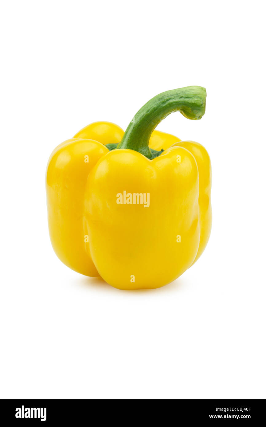 Yellow Paprika pepper isolated on white background Stock Photo - Alamy