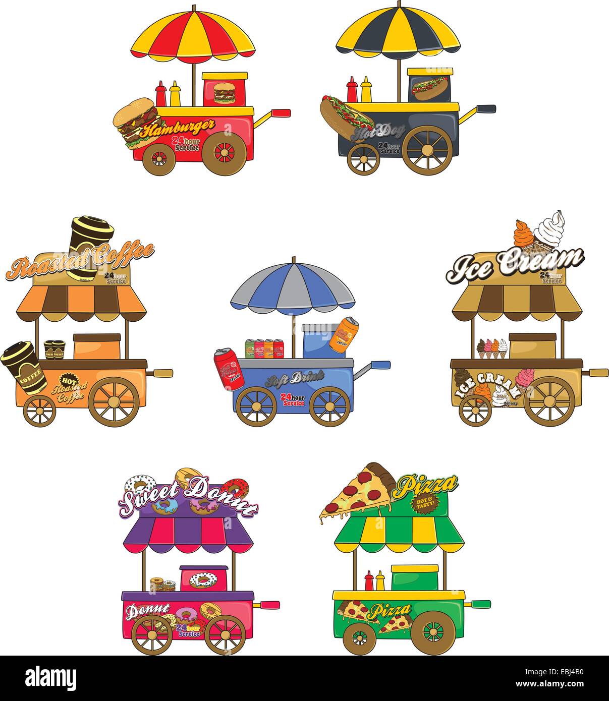 food and drink vendor cart Stock Vector Image & Art - Alamy