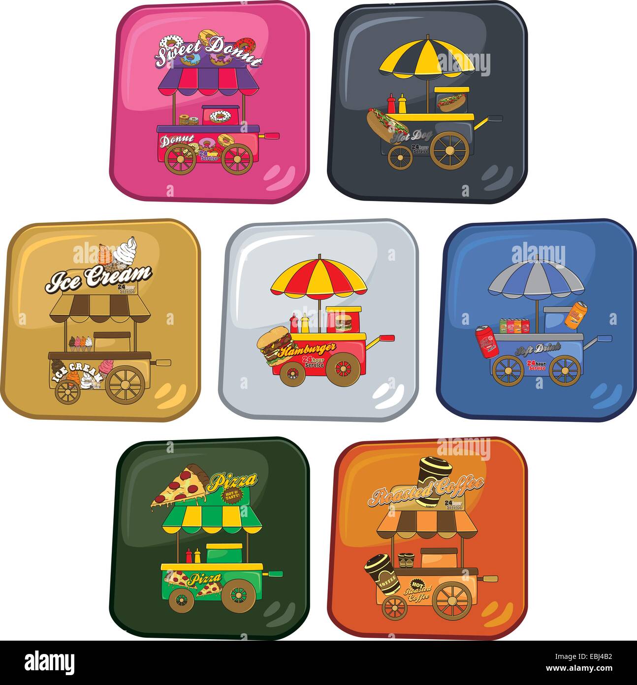 food and drink vendor cart Stock Vector Image & Art - Alamy