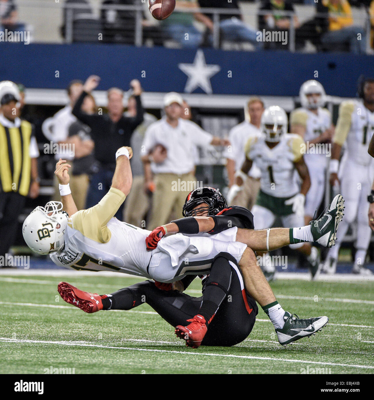 Baylor Bears quarterback Seth Russell (17) unbelievably has this pass ...