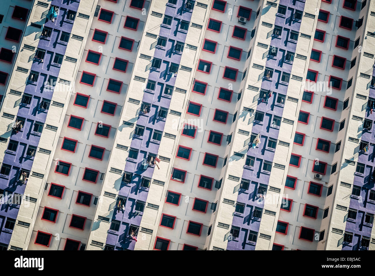 Urban sun drying clothes line in Singapore city Stock Photo - Alamy