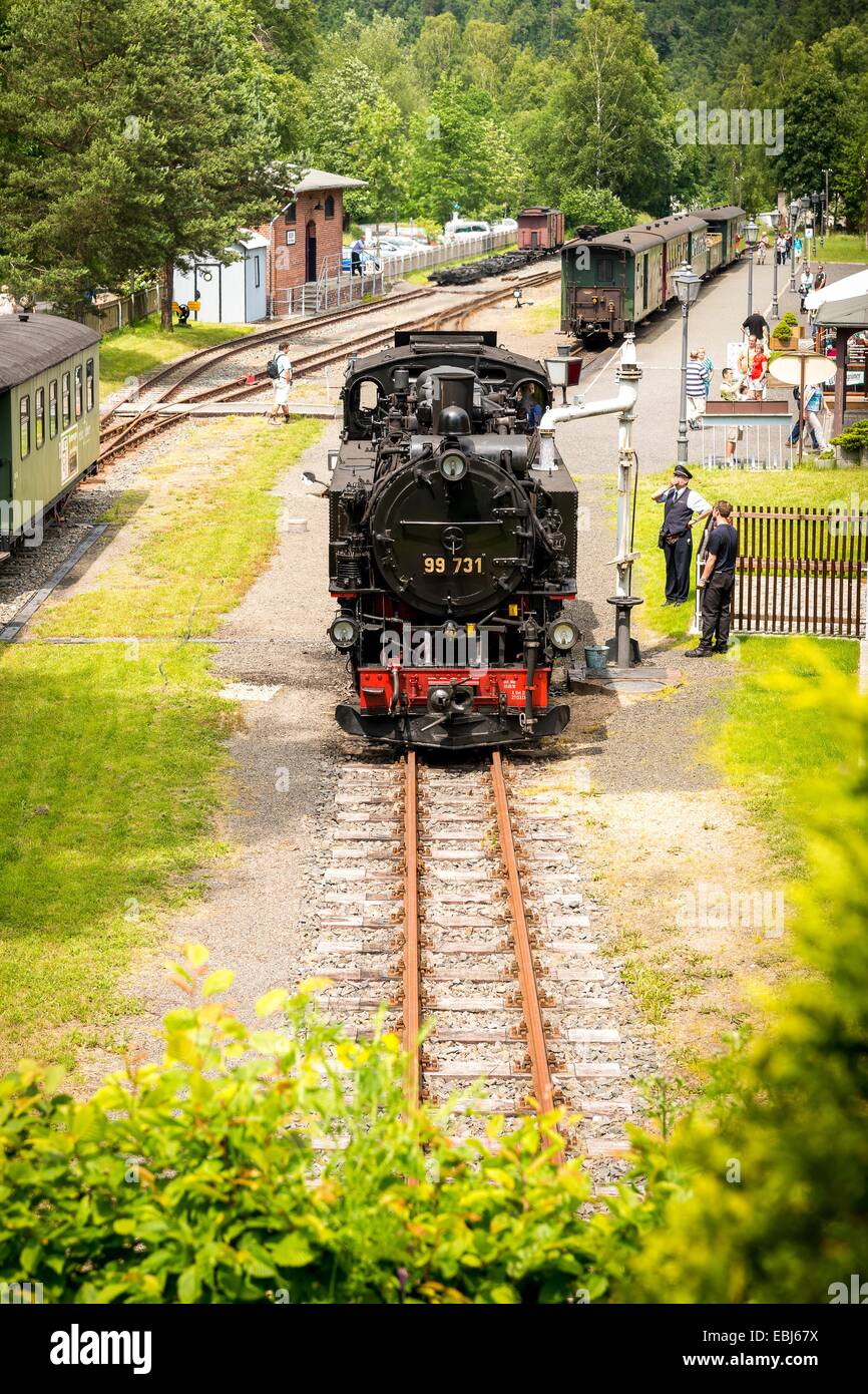 staem locomotive, train, railway station Stock Photo - Alamy
