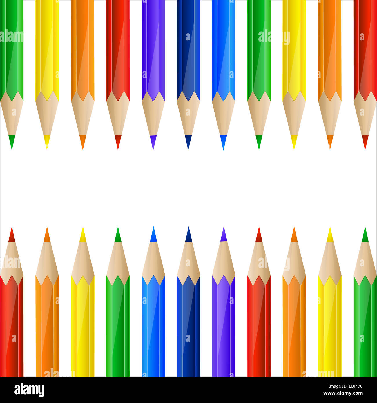 Border made of colorful pencils Stock Photo - Alamy