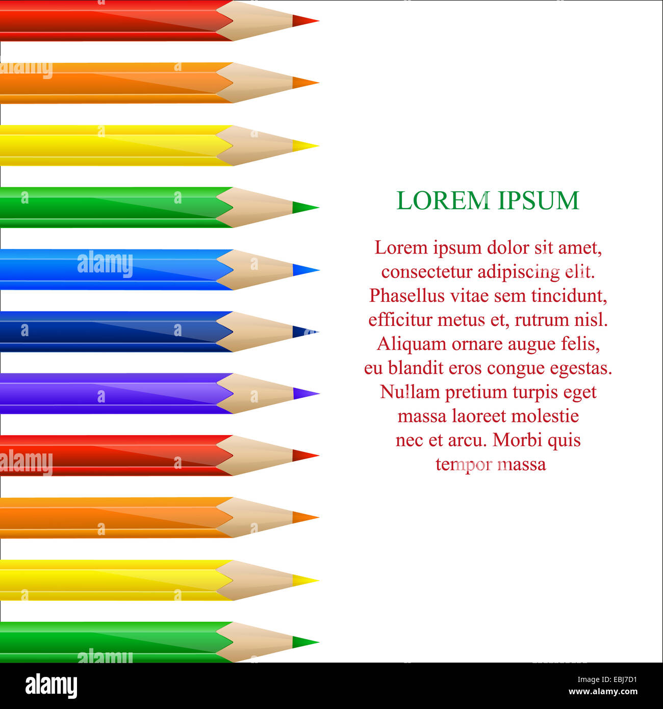 Left side border made of colorful pencils Stock Photo - Alamy