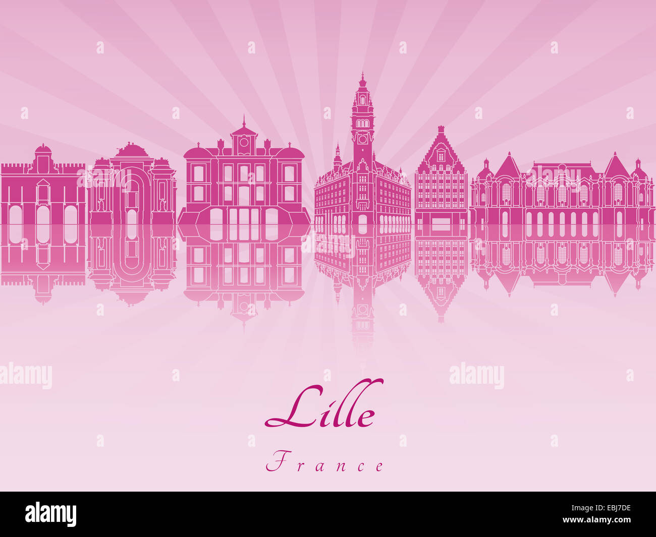 Lille skyline in purple Stock Photo - Alamy