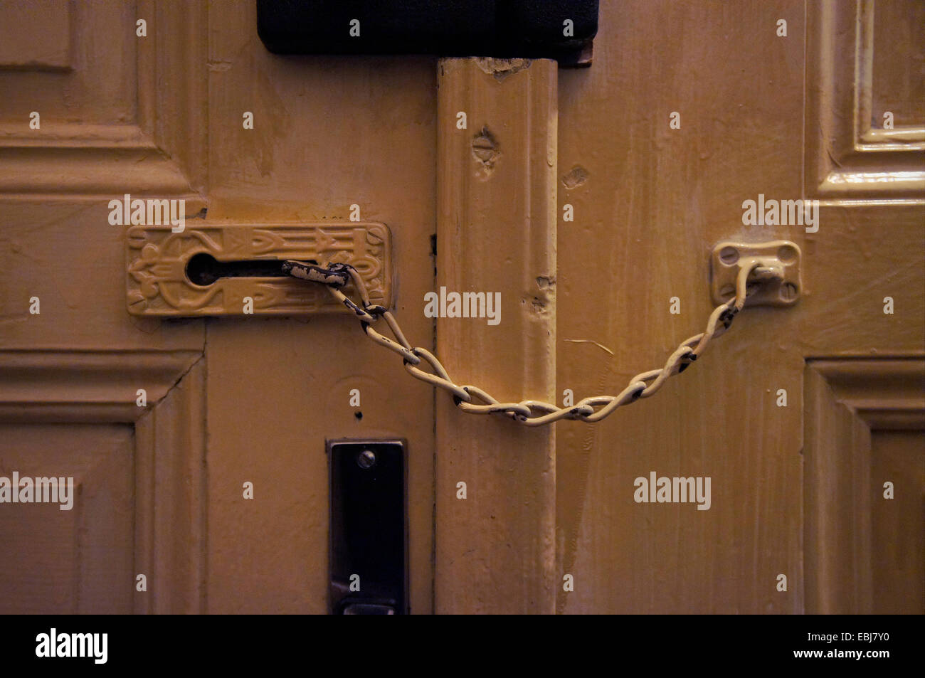 security, safety chain in the door, home, flat Stock Photo - Alamy