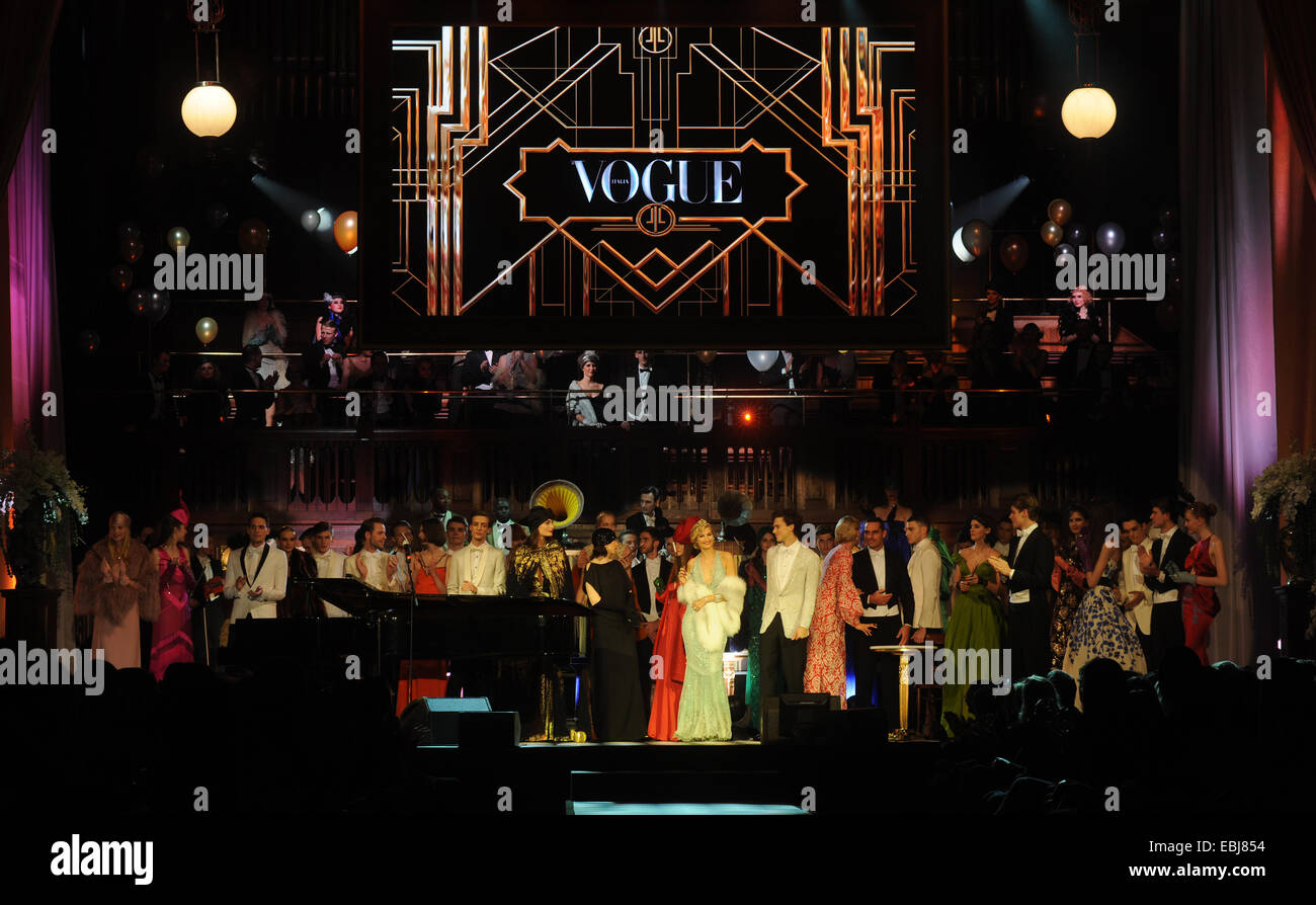 Models present creations inspired by fashion of 30ies during charity ...
