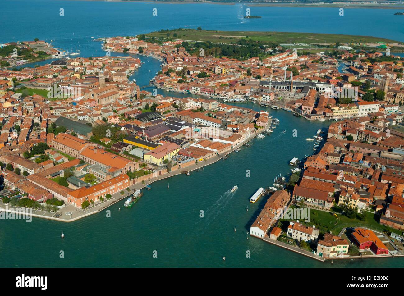 Aerial view of Murano island, Venice lagoon, Italy, Europe Stock Photo ...