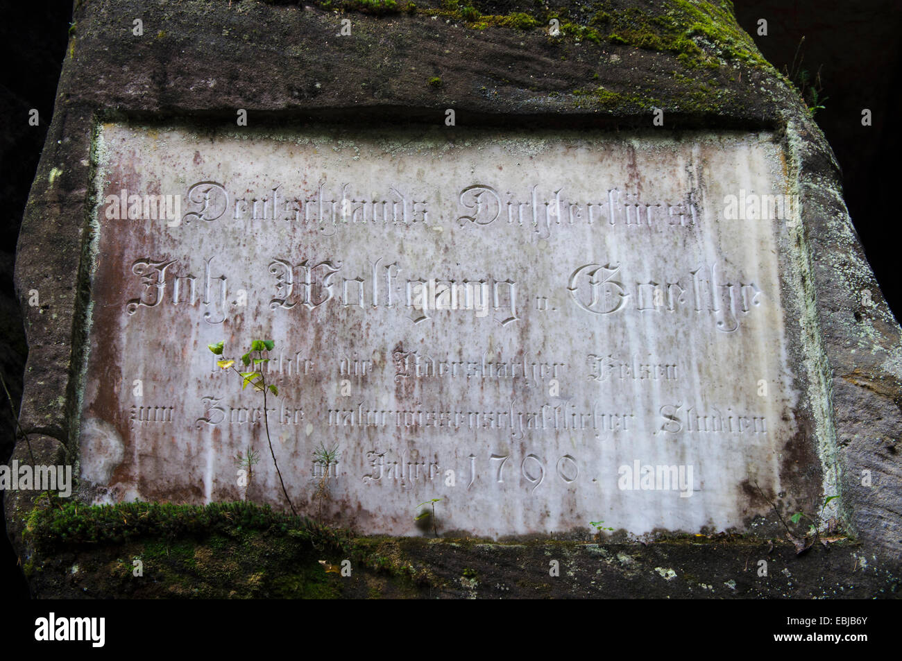 Johann Wolfgang Goethe, memorial plaque Stock Photo - Alamy