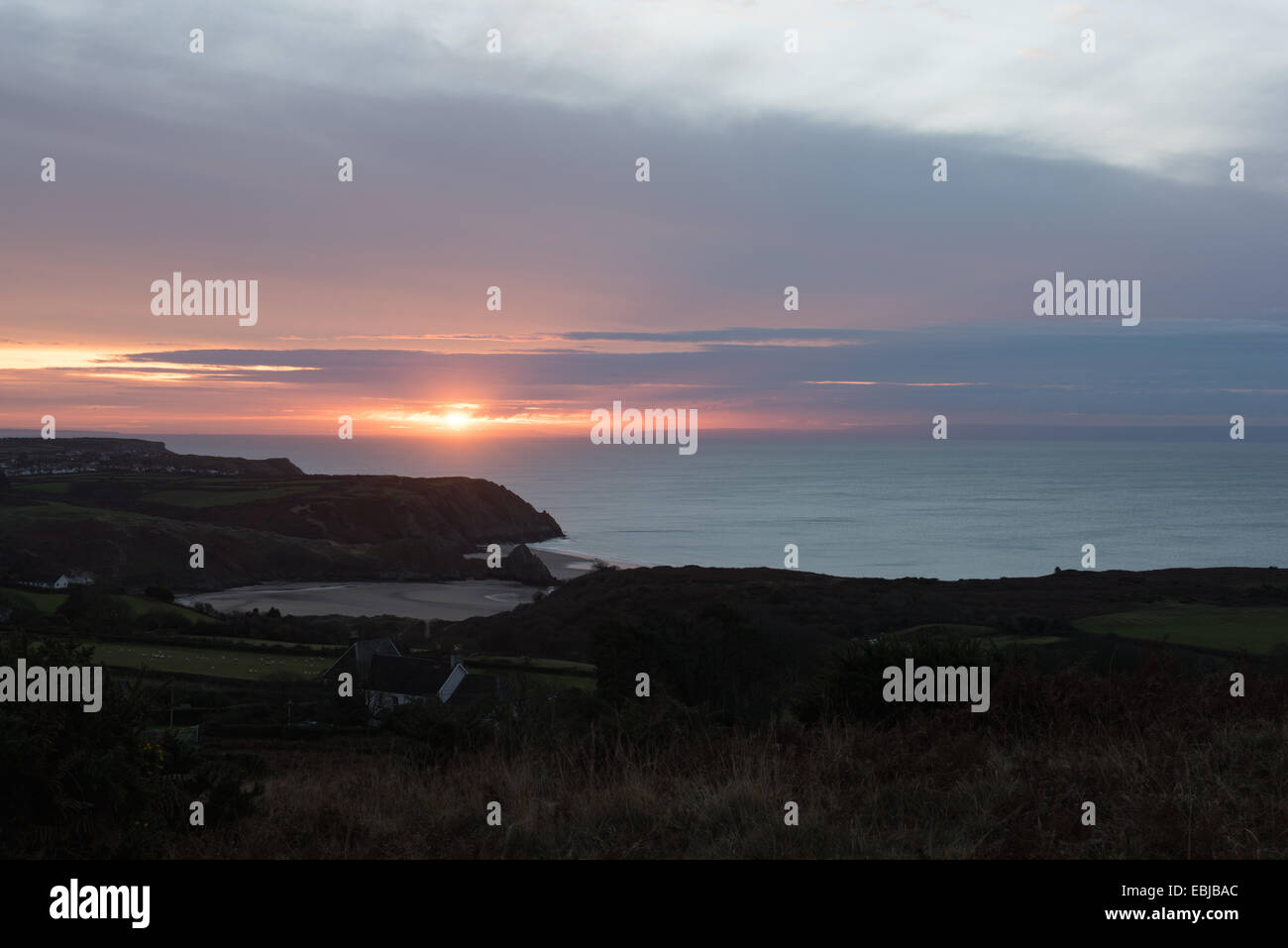 Swansea, South Wales, UK. 2nd December 2014. The view on top of Cefn ...