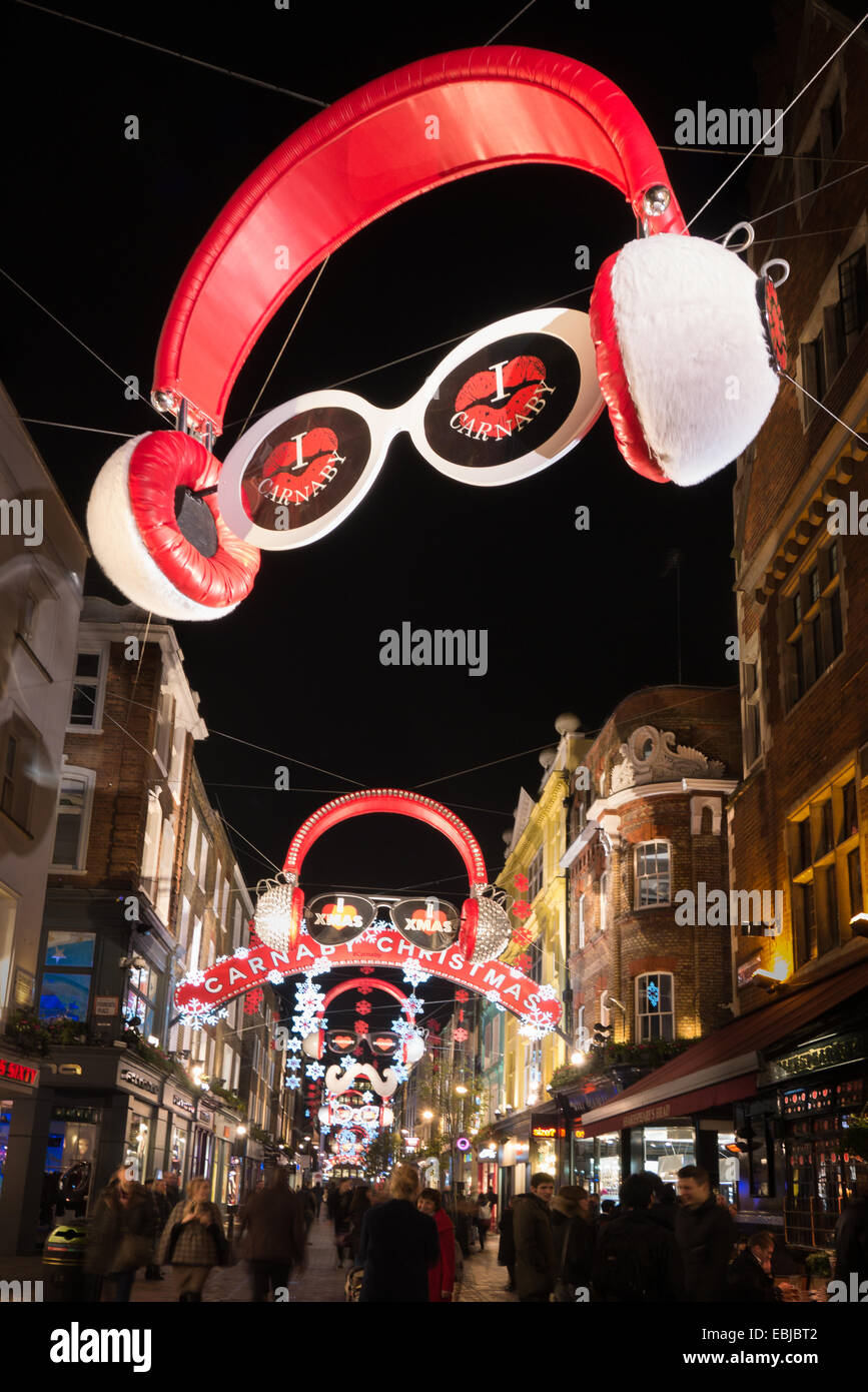 Carnaby Street lights, christmas 2014 Stock Photo - Alamy