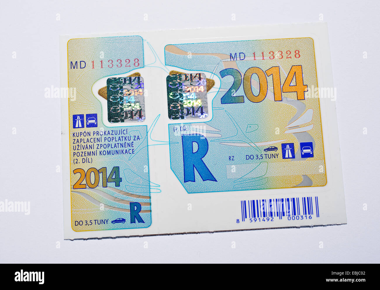 Czech Highway Vignette, 2014 Stock Photo - Alamy