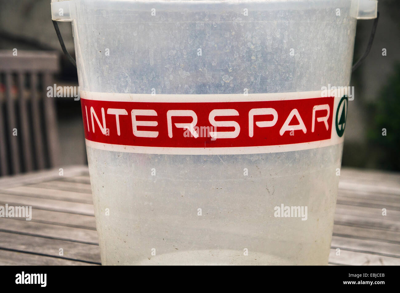 Interspar supermarket, logo, pail, bucket Stock Photo - Alamy