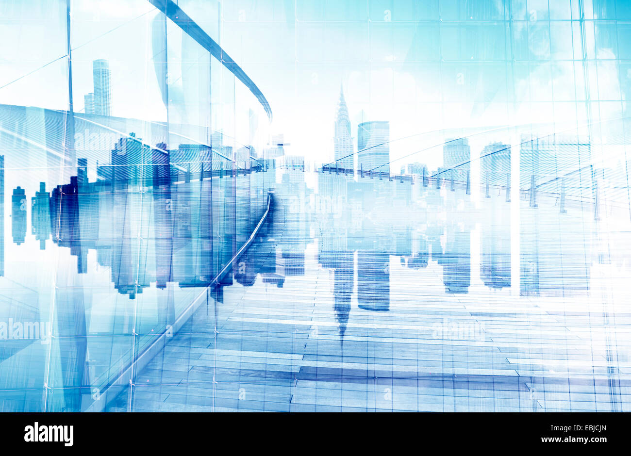 Abstract View of Urban Scene and Skyscrapers Stock Photo - Alamy